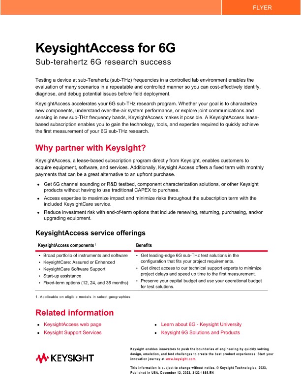 KeysightAccess for 6G PDF Asset Page | Keysight